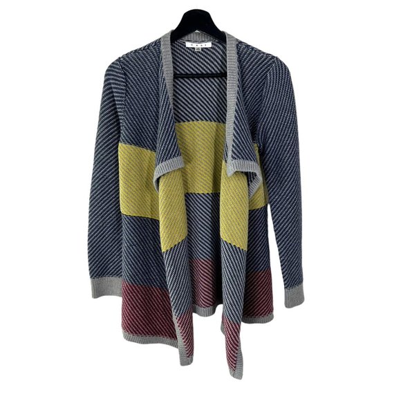 CAbi | Sweaters | Cabi Blue Color Block Open Front Waterfall Knit ...